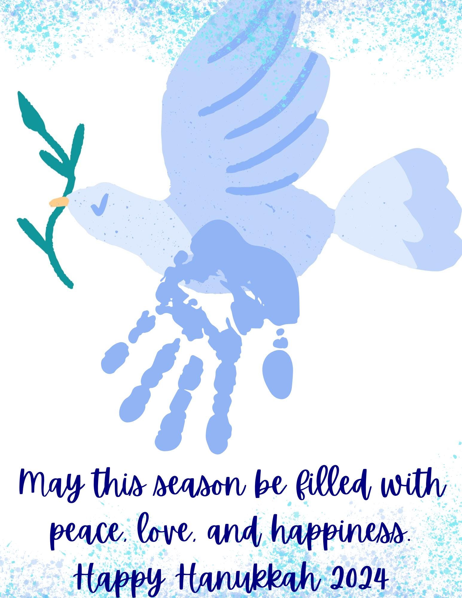 Peace Love Hanukkah Handprint Craft - Etsy