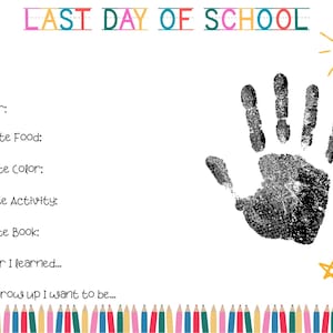 Last Day of School / Graduation Handprint Craft - Etsy