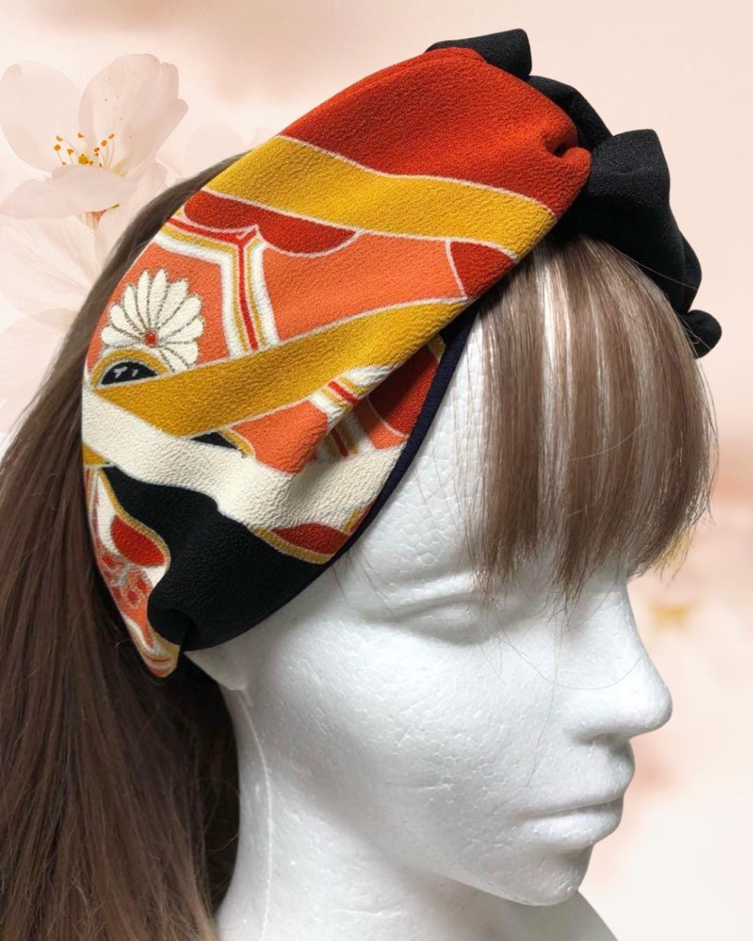 Japanese Kimono Remake | Kimono Turban | Hair Accessory | Turban | Red ...