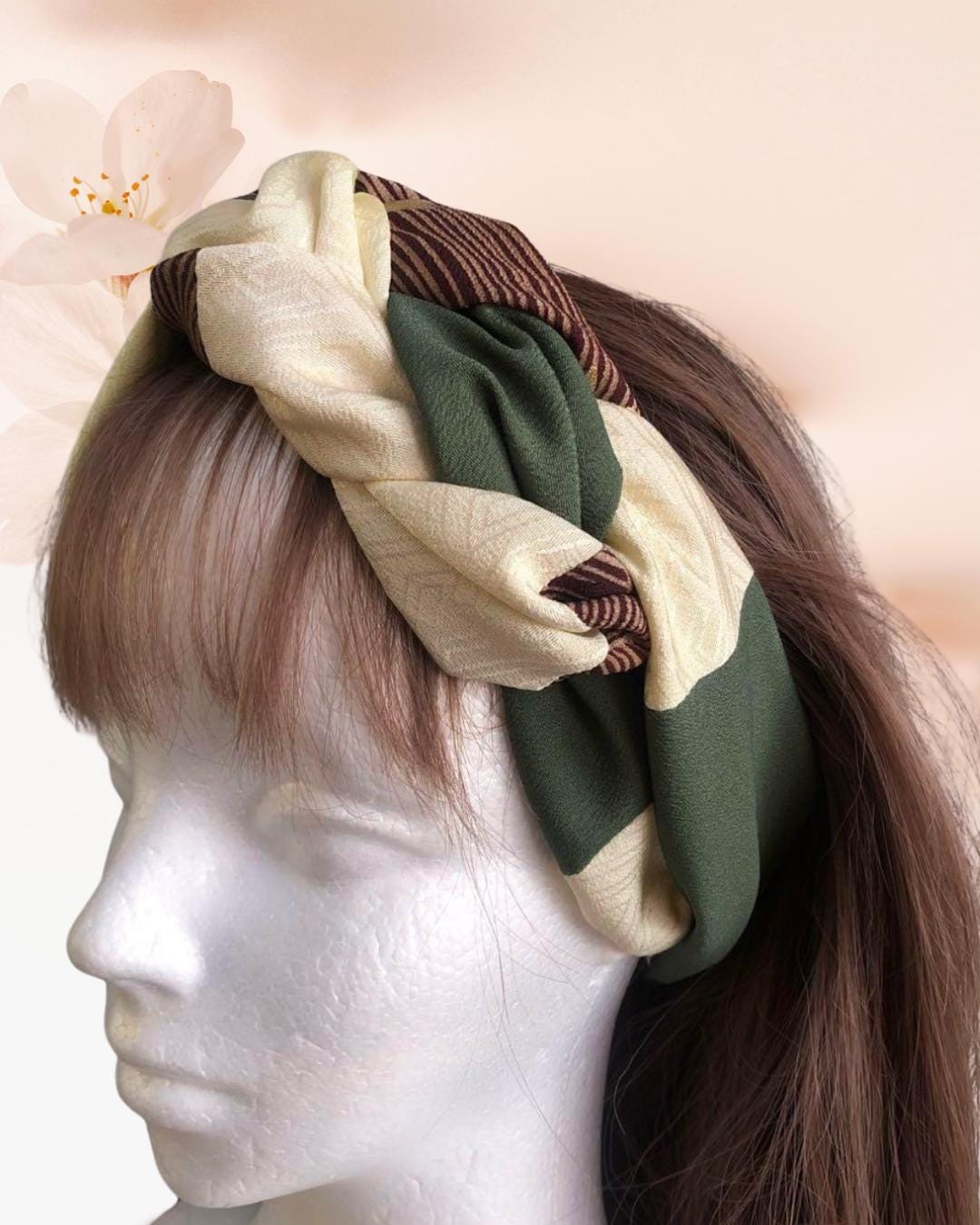 Japanese Kimono Remake | Kimono Turban | Hair Accessory | Turban | Red ...