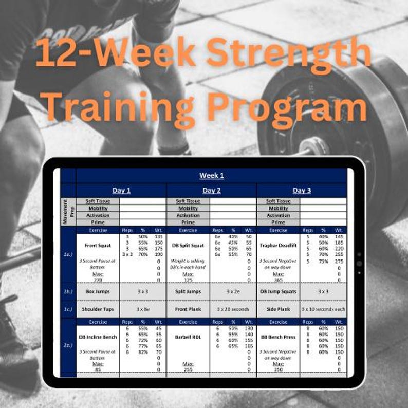 12-week Strength Training Program - Etsy