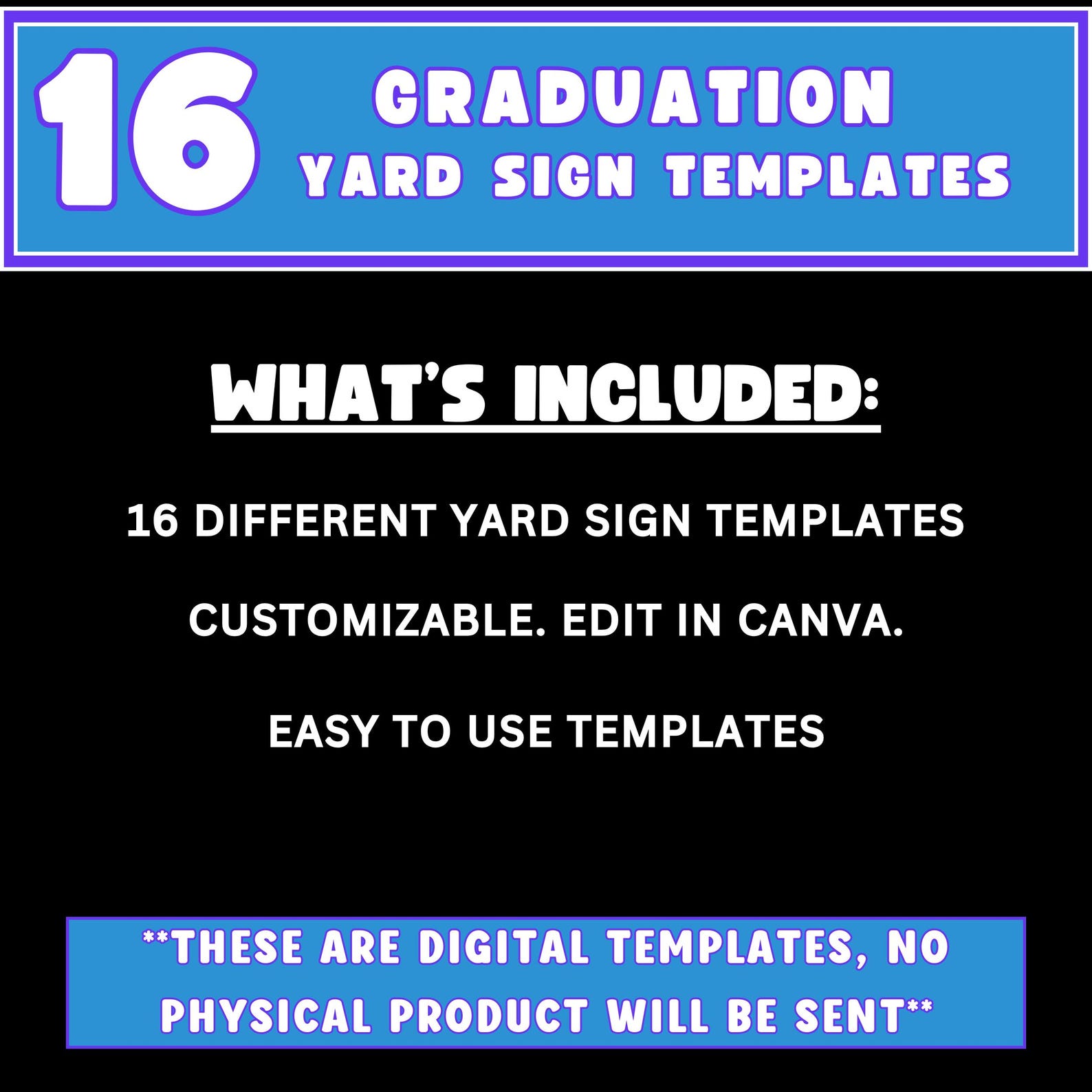 Graduation Yard Sign Template Bundle Canva Editable Yard Sign Bundle ...