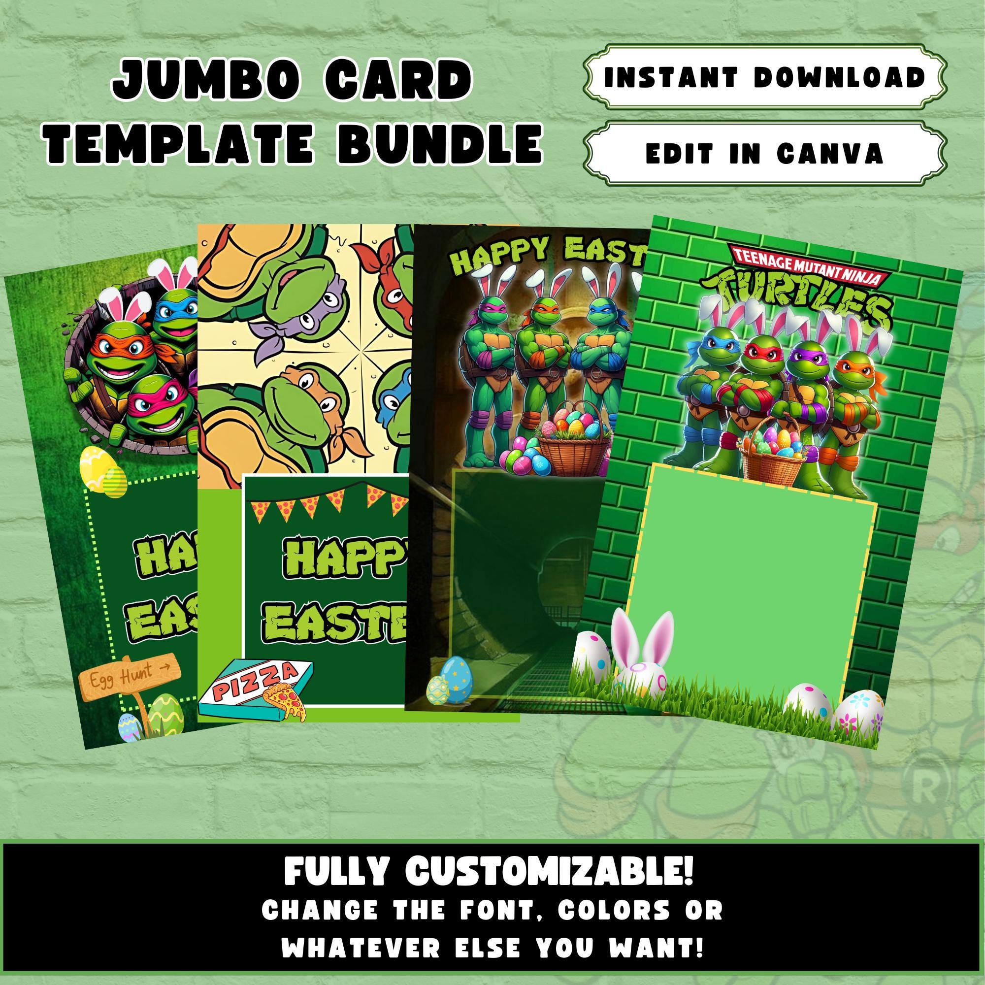 Jumbo Editable Easter Card Bundle, Easter Card Bundle Template ...