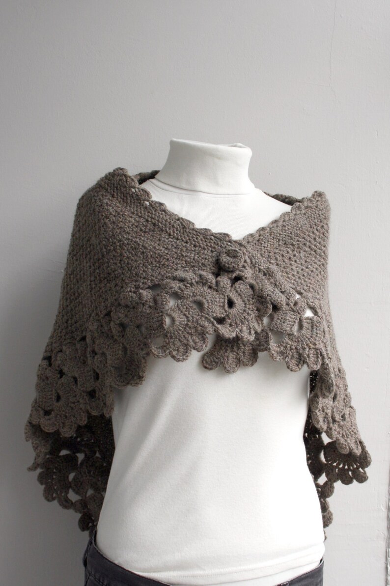 Brown Knitted Capelet Shawl Mothers Day Gift - Etsy