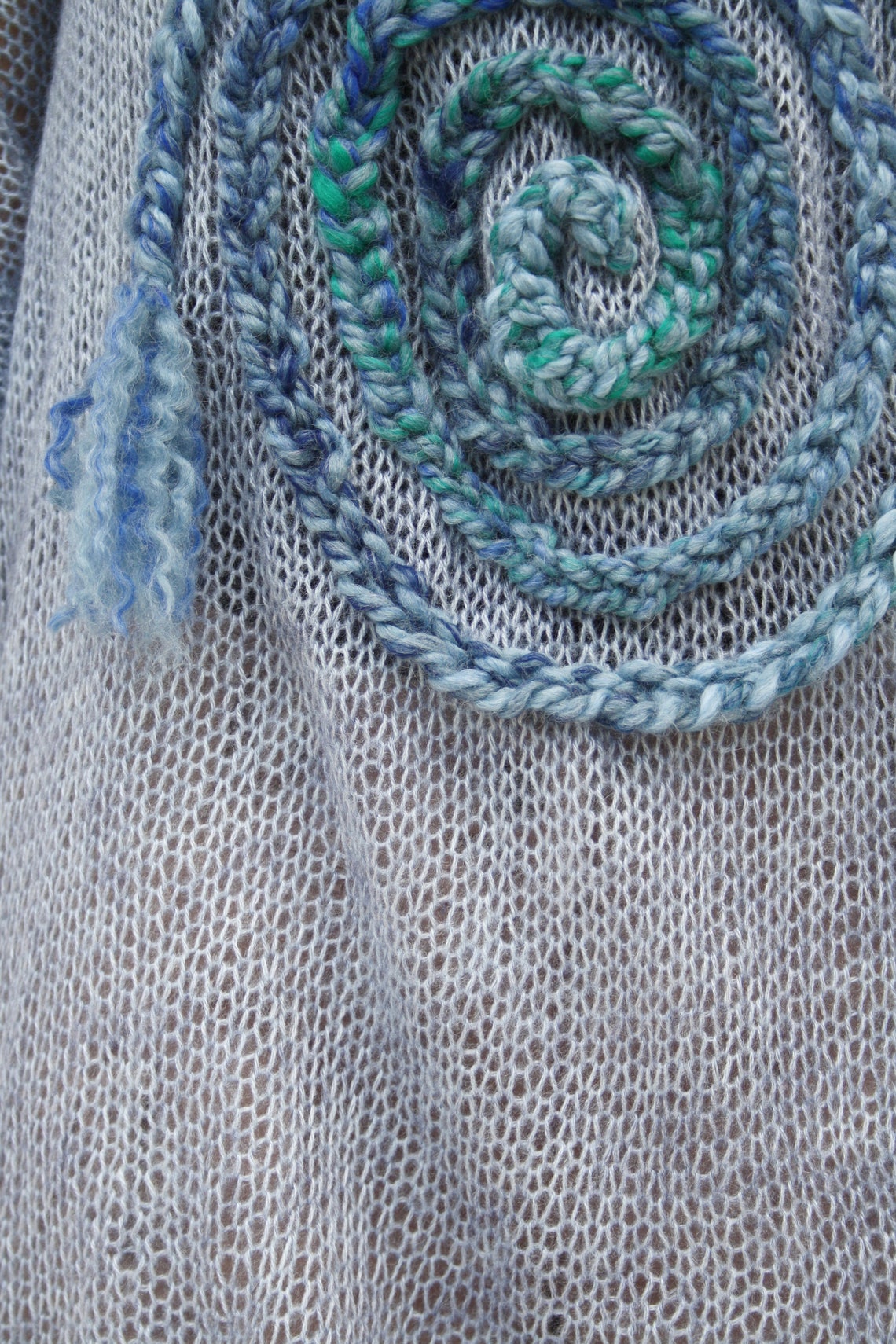 Hand Knitted Denim Blue Loose Knit Swater / Oversized Blue - Etsy