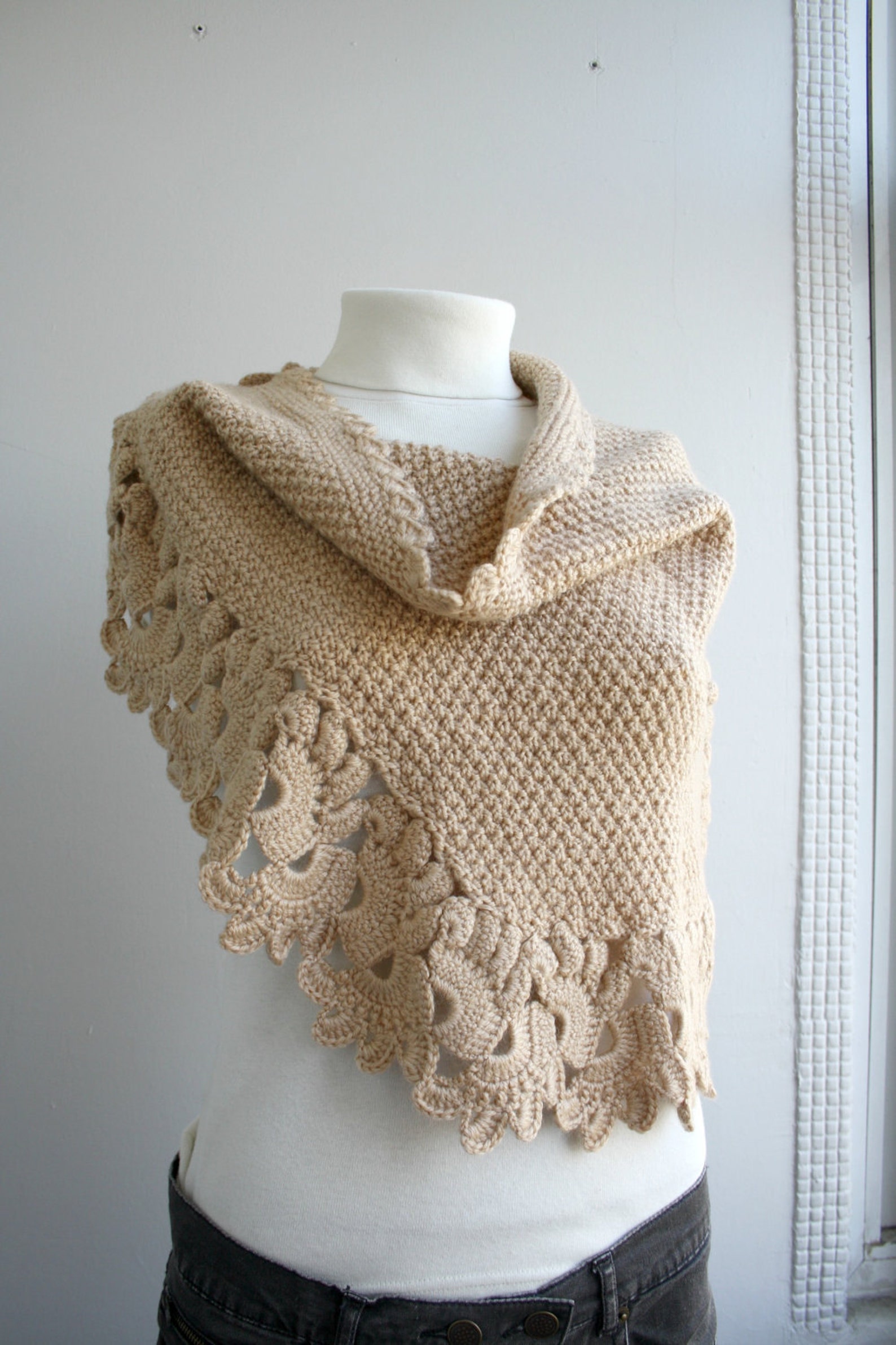 Camel Dark Beige Capelet Shawl Mothers Day Gift Under75 - Etsy