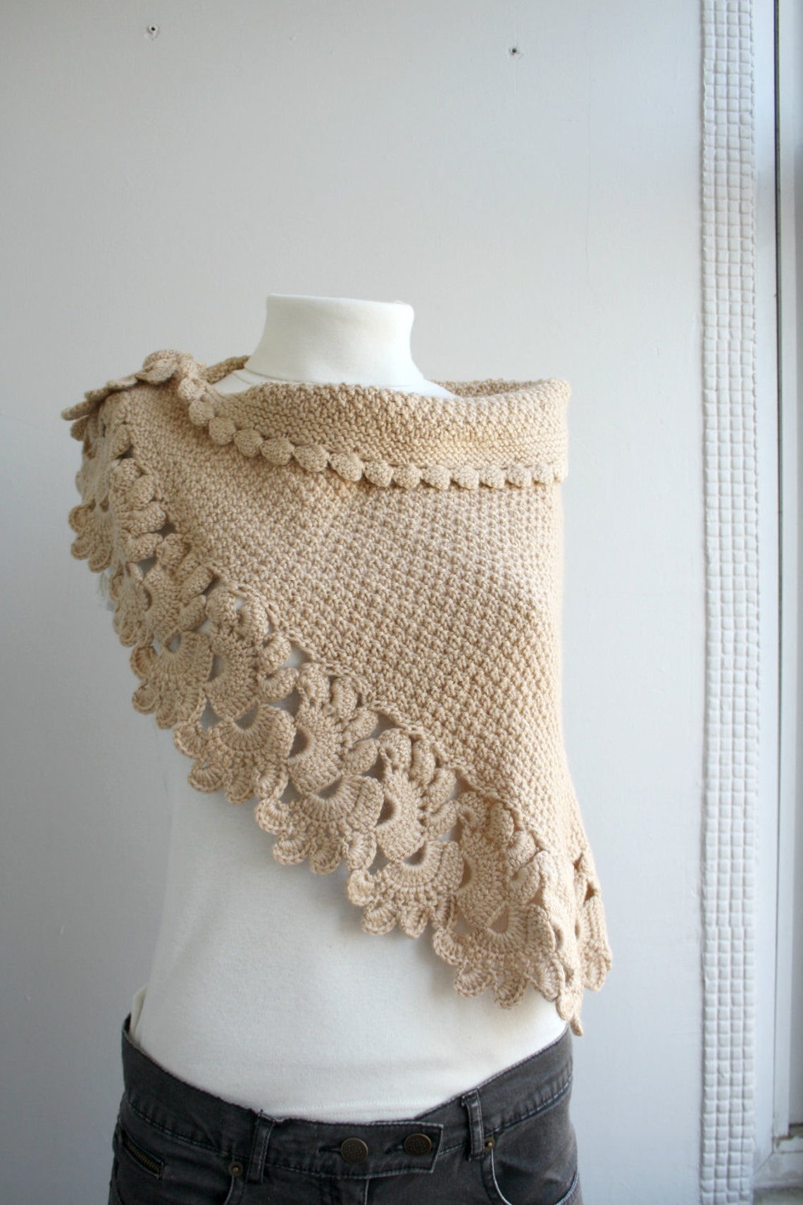 Camel Dark Beige Capelet Shawl Mothers Day Gift Under75 - Etsy