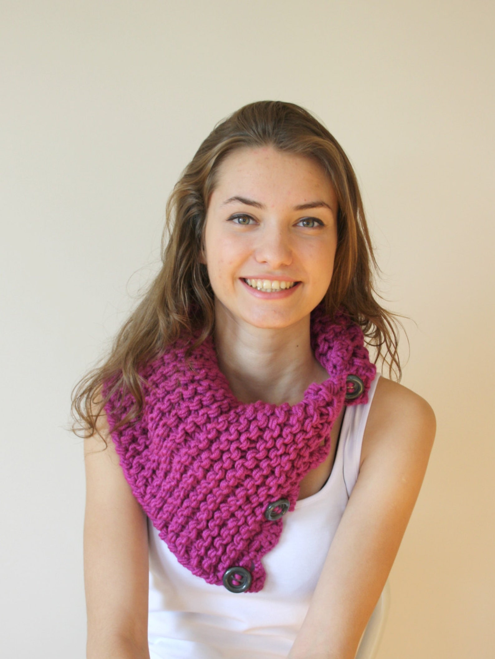 Purple Collar Scarf, Chunky Neckwarmer, Knitted Cowl, Christmas Gift ...
