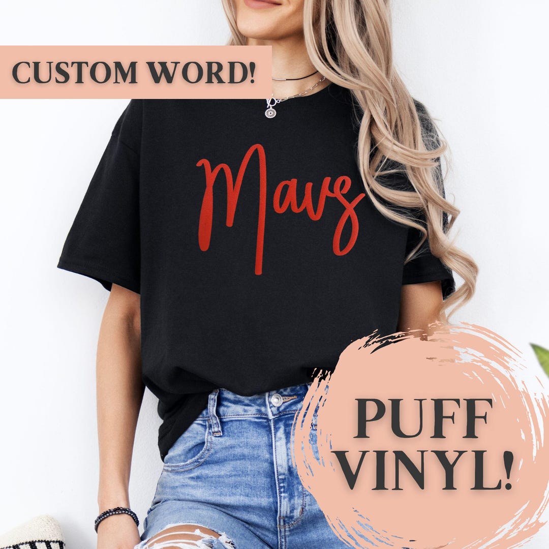 Custom Word Puff Print Vinyl T Shirt for Coach's Wife Mascot T Shirt ...