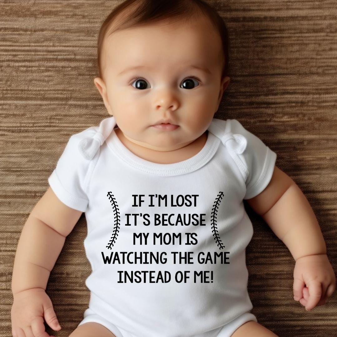 Funny Baseball Baby Bodysuit for Game Day Baby Outfit for Coach Kid ...