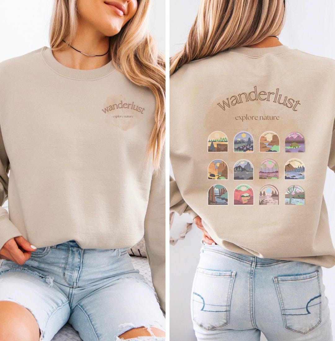 Wanderlust PNG With National Parks! Includes Front Pocket Png and Back ...