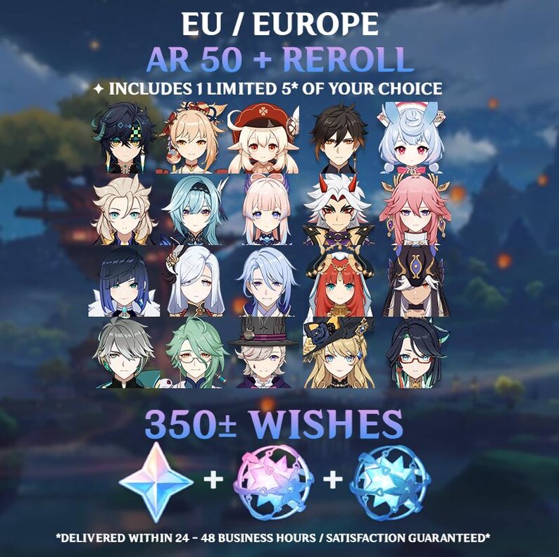 350 WISHES Quick Delivery EU / Europe Limited 5 Star Reroll Starter ...