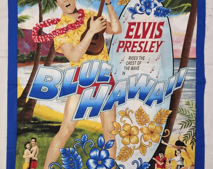 Elvis Blue Hawaii Fabric Panel. 35x45 - Etsy