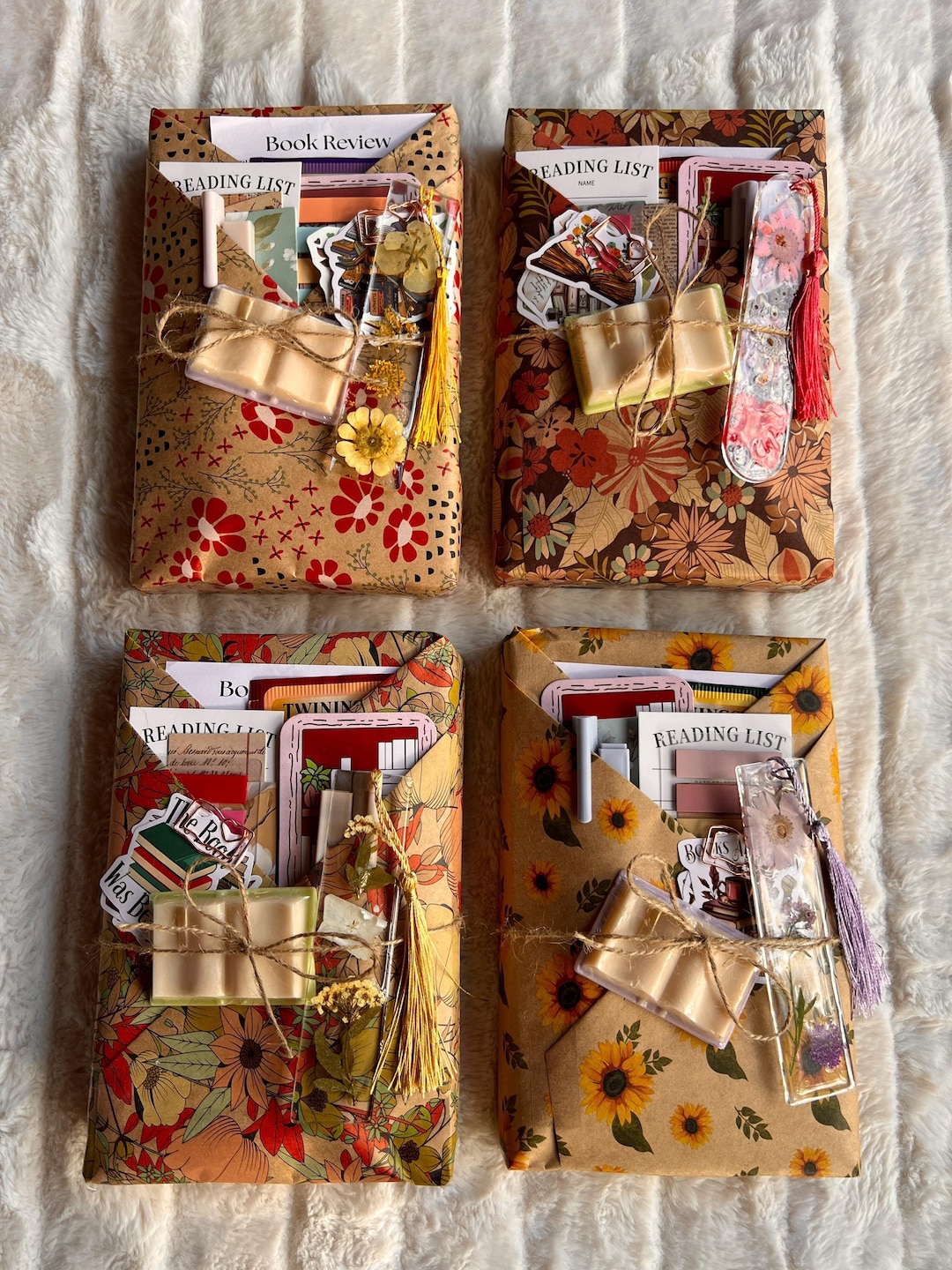 Blind Date With A Book Gift Set: Floral Wrapped Book, Resin Bookmark - Etsy