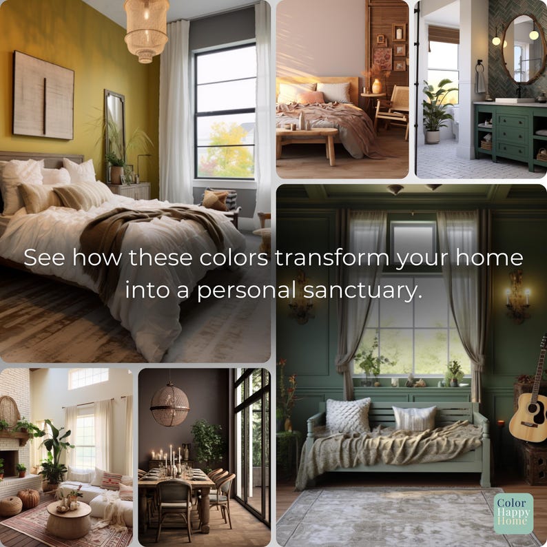 Bohemian: Paint Color Palette Guide Home Painting Whole House Interior ...