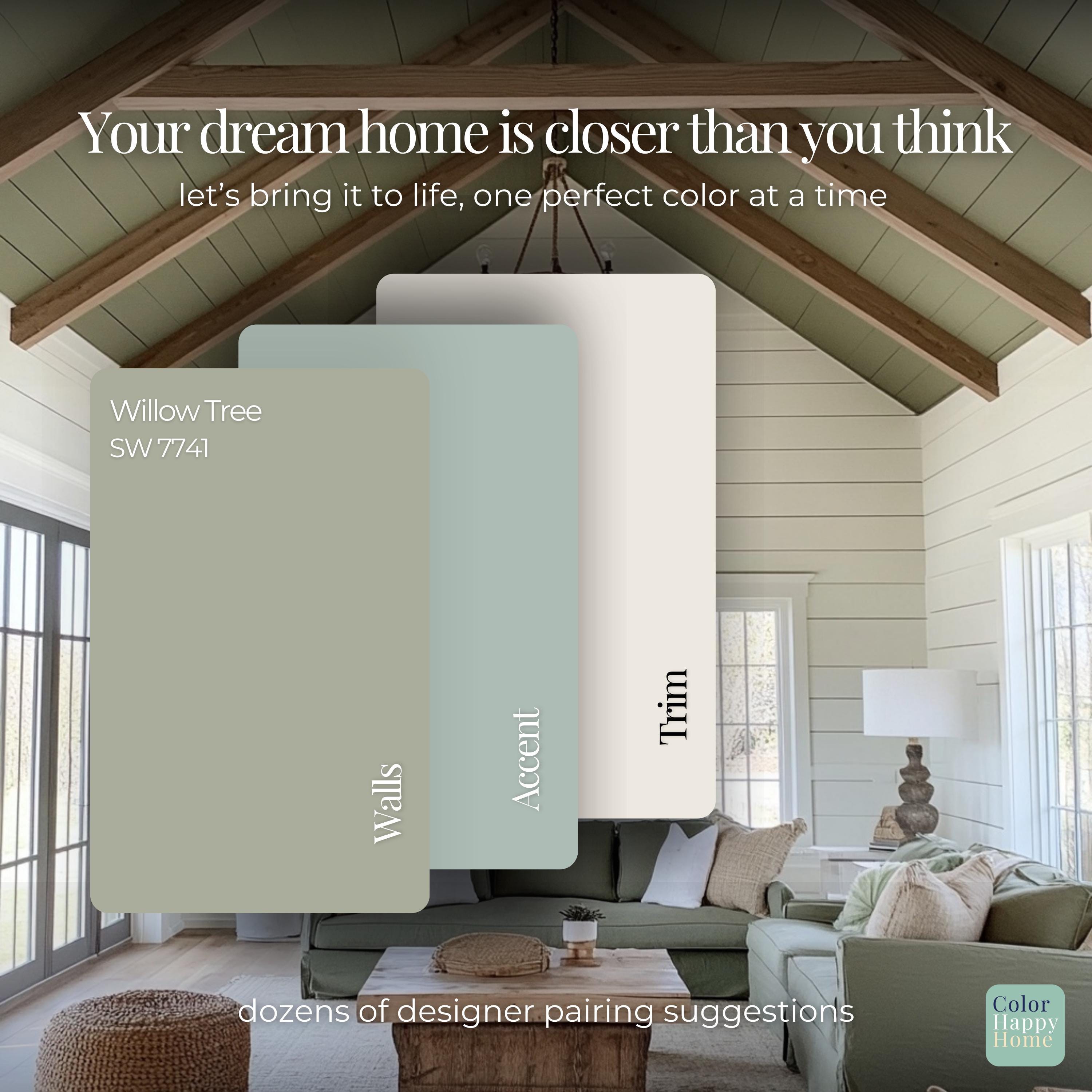 Willow Tree: Sherwin Williams | Home Paint Color Palette Guide (digital ...