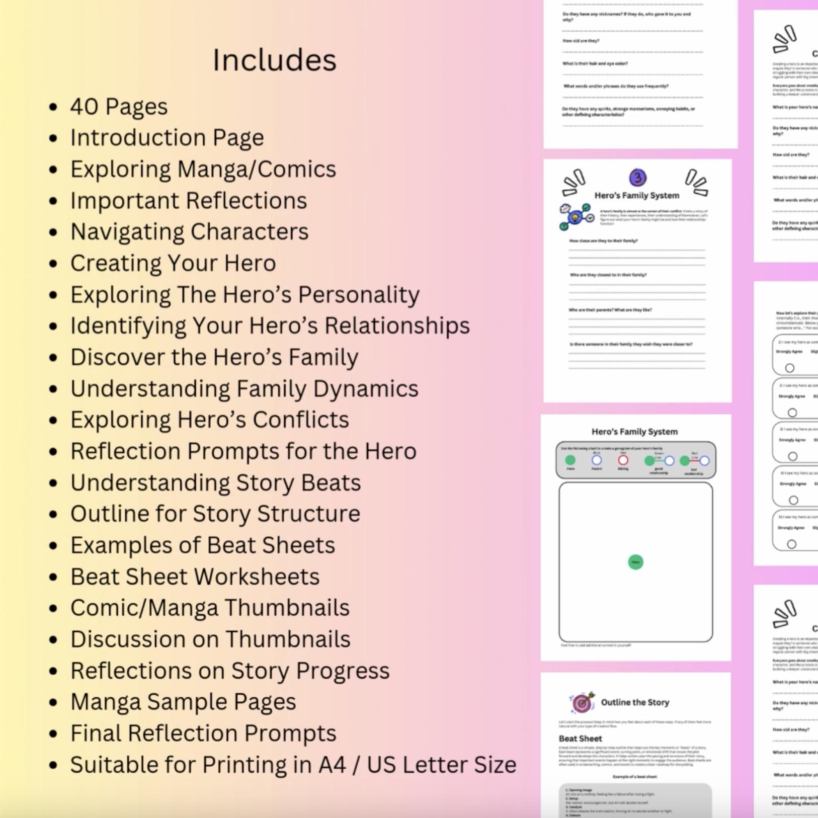 Create Your Own Comic/manga Worksheets Reflection Journal and Creative ...