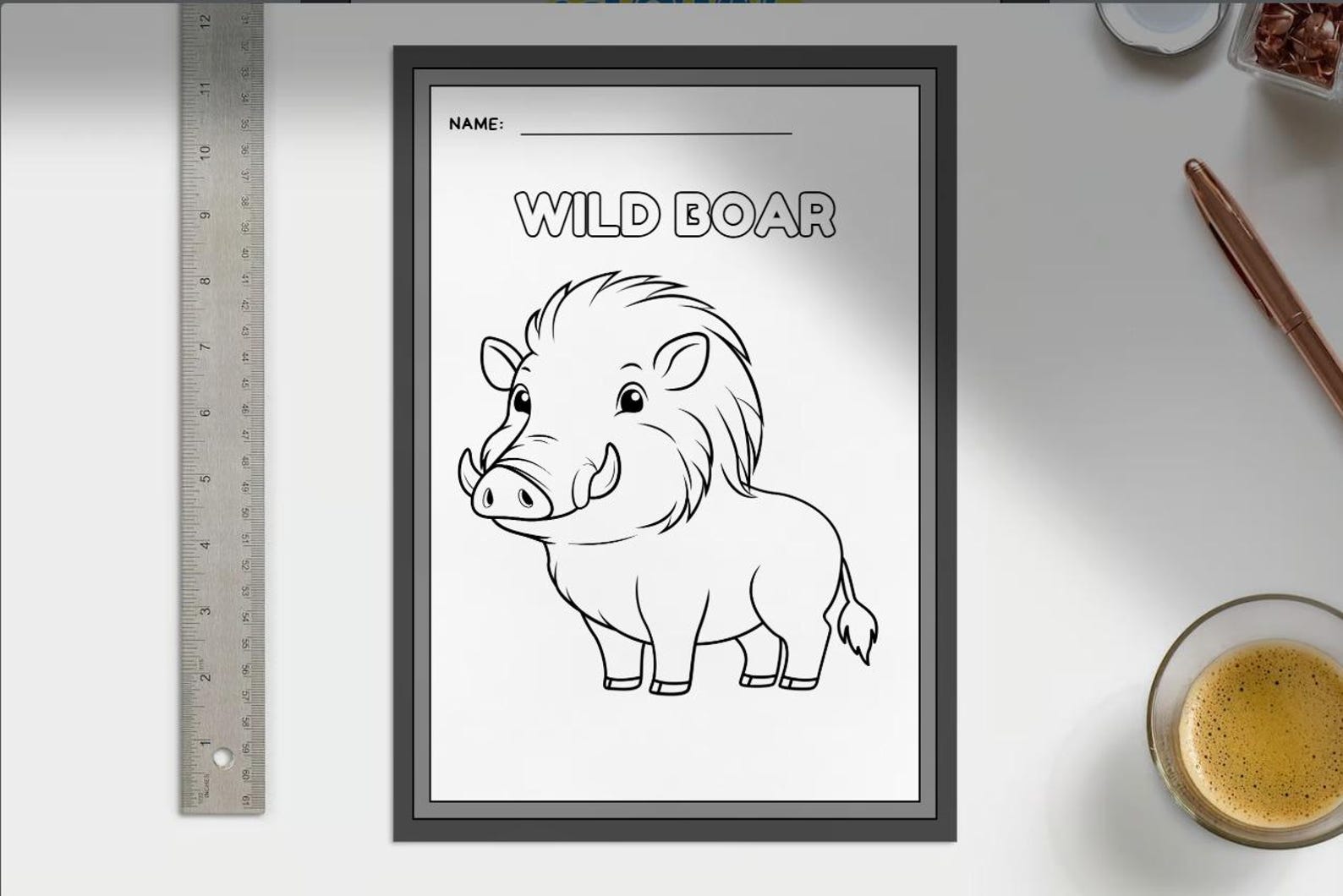 Land Animals Coloring Pages Activity Worksheet in Black and White ...