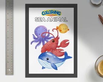 Land Animals Coloring Pages Activity Worksheet in Black and White ...