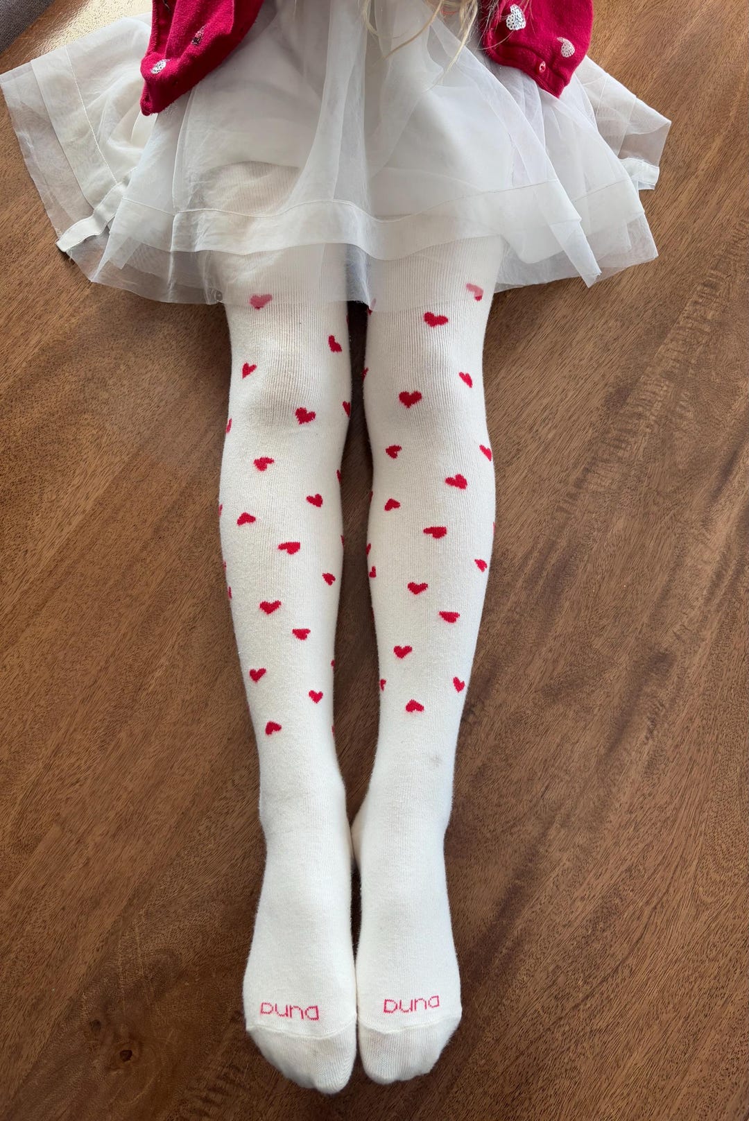 Girls Tights 4-8yo, Hearts Tights, White Tights, Cotton Girls Tights ...