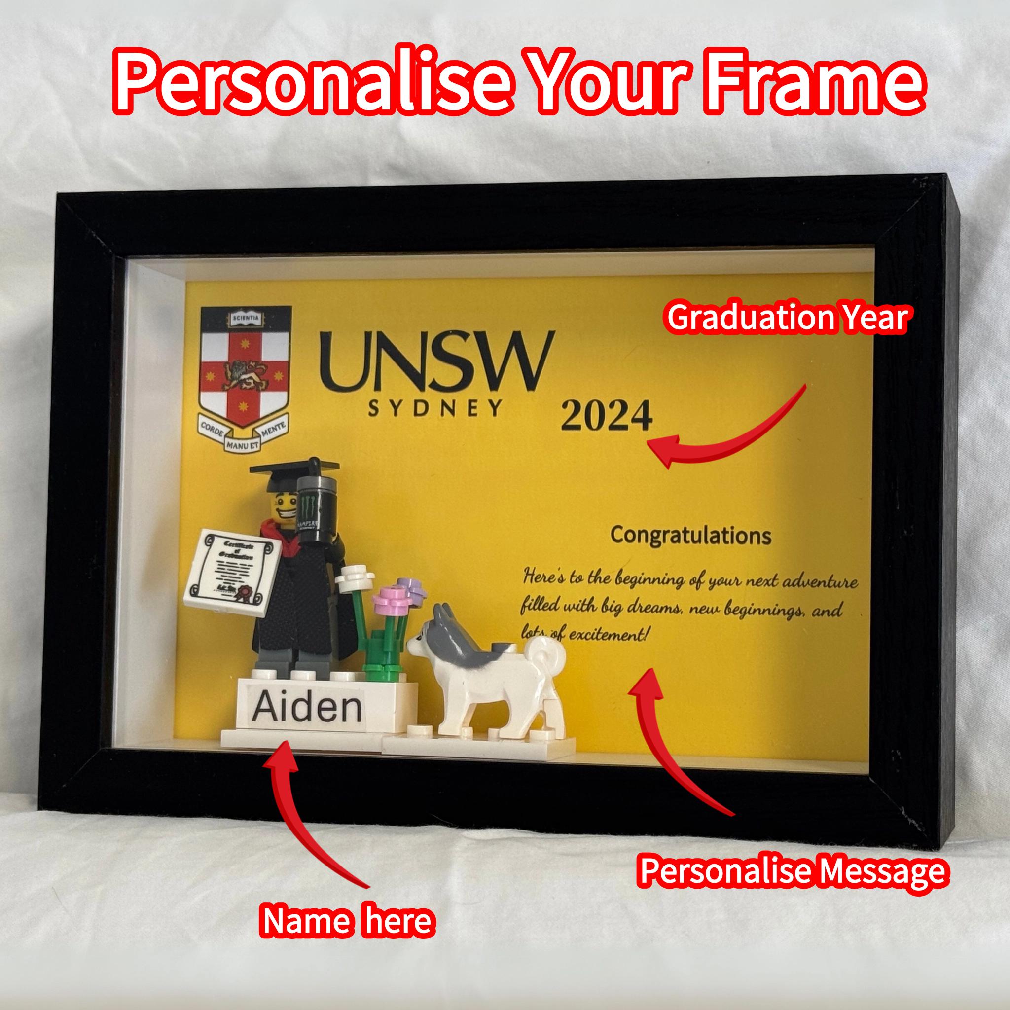 Personalized Graduation Minifig Frame Gift: Custom Figurine ...