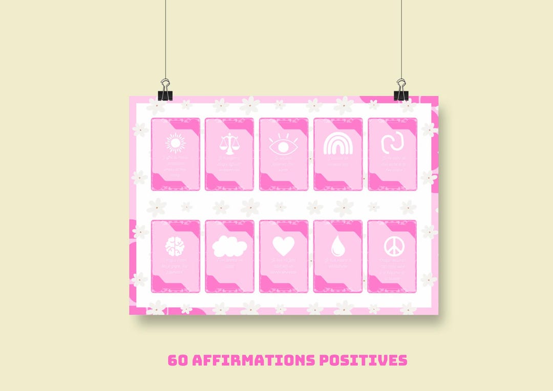 60 Printable Affirmation Cards, Positive Affirmations, Affirmation ...