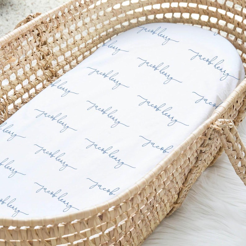Personalized Bassinet & Crib Sheet | Custom Newborn Swaddle | Baby Gift ...