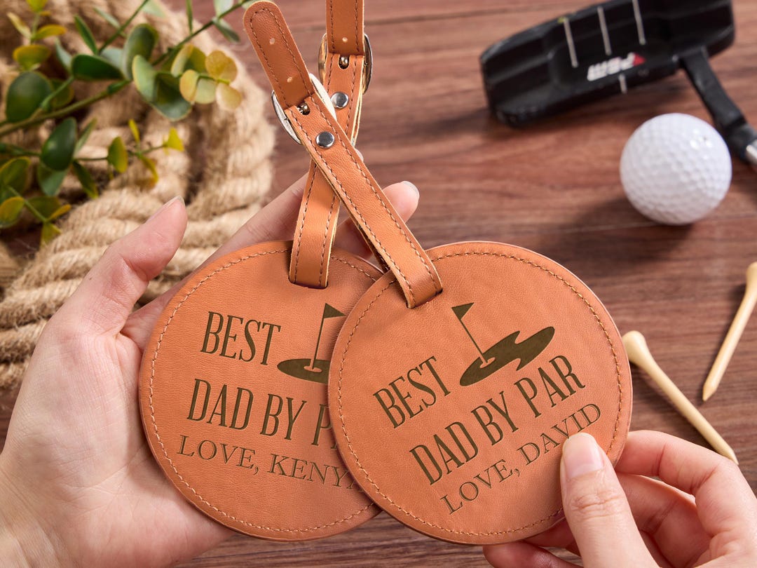 Engraved Leather Golf Bag Tag Gift With Name,personalized Golf Tee ...