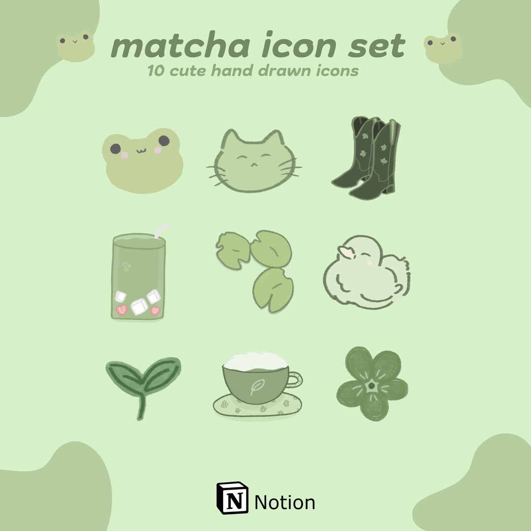 Matcha Icon Set | Created for Notion - Etsy