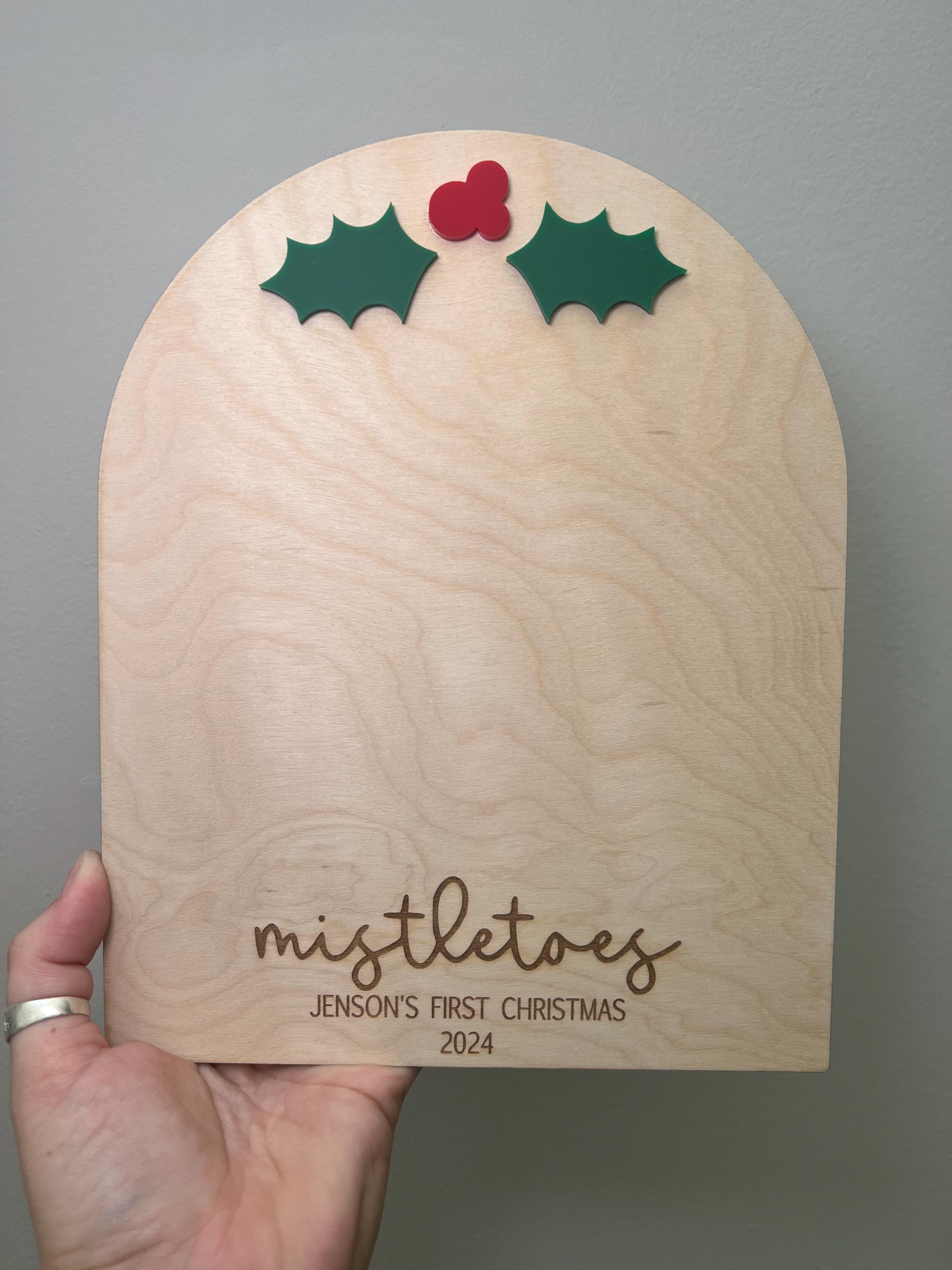 Mistletoe Baby Footprint Craft My First Christmas Decor - Etsy