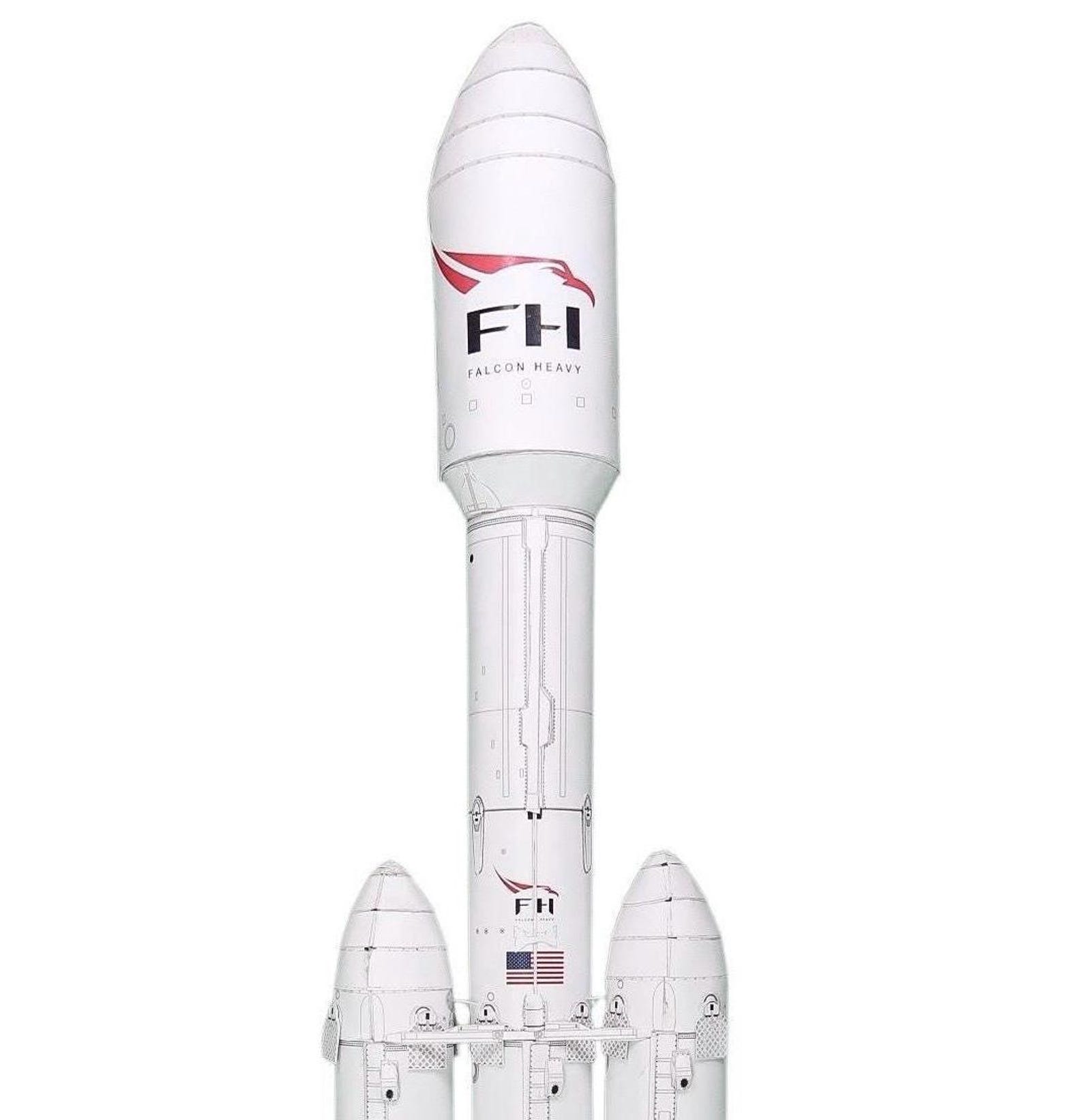 Surf Duke’s Spacex Falcon Heavy 3d Paper Model Crafting Kit, PDF, Plans ...