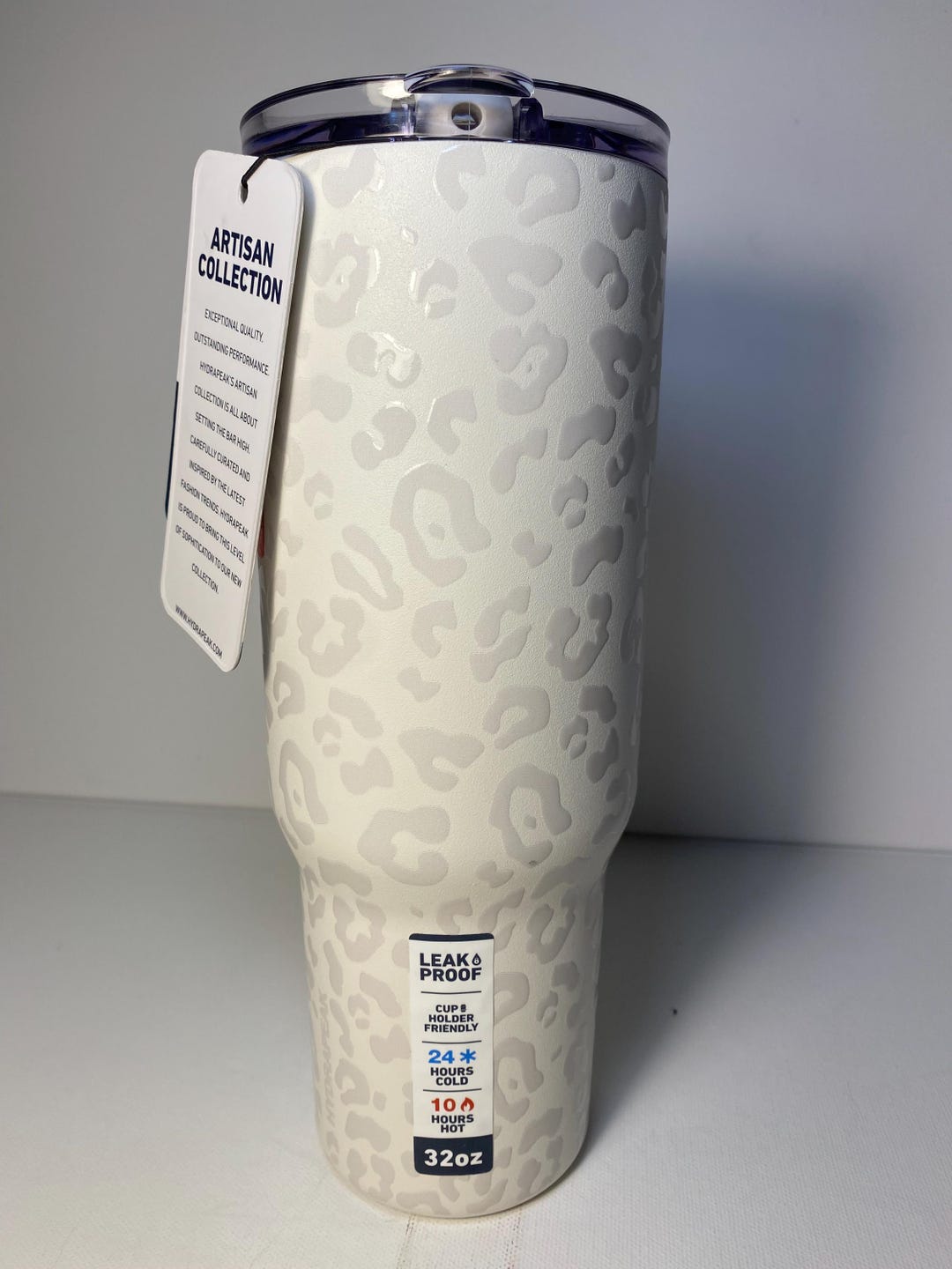 NEW Hydrapeak Voyager Cream Leopard Print 32 Oz Tumbler With Flip ...