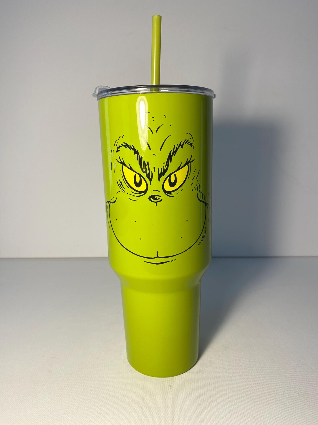 NEW- Grinch Grinning Face 40 Oz Green Stainless Steel Tumbler With ...
