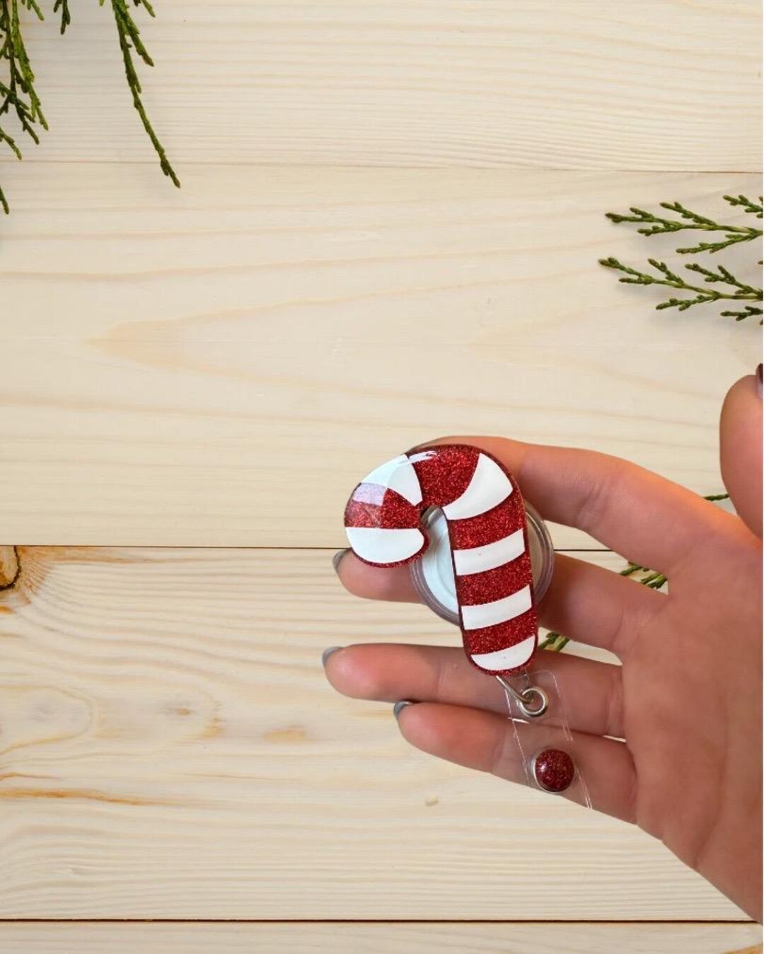 Candy Cane Badge Reel - Etsy