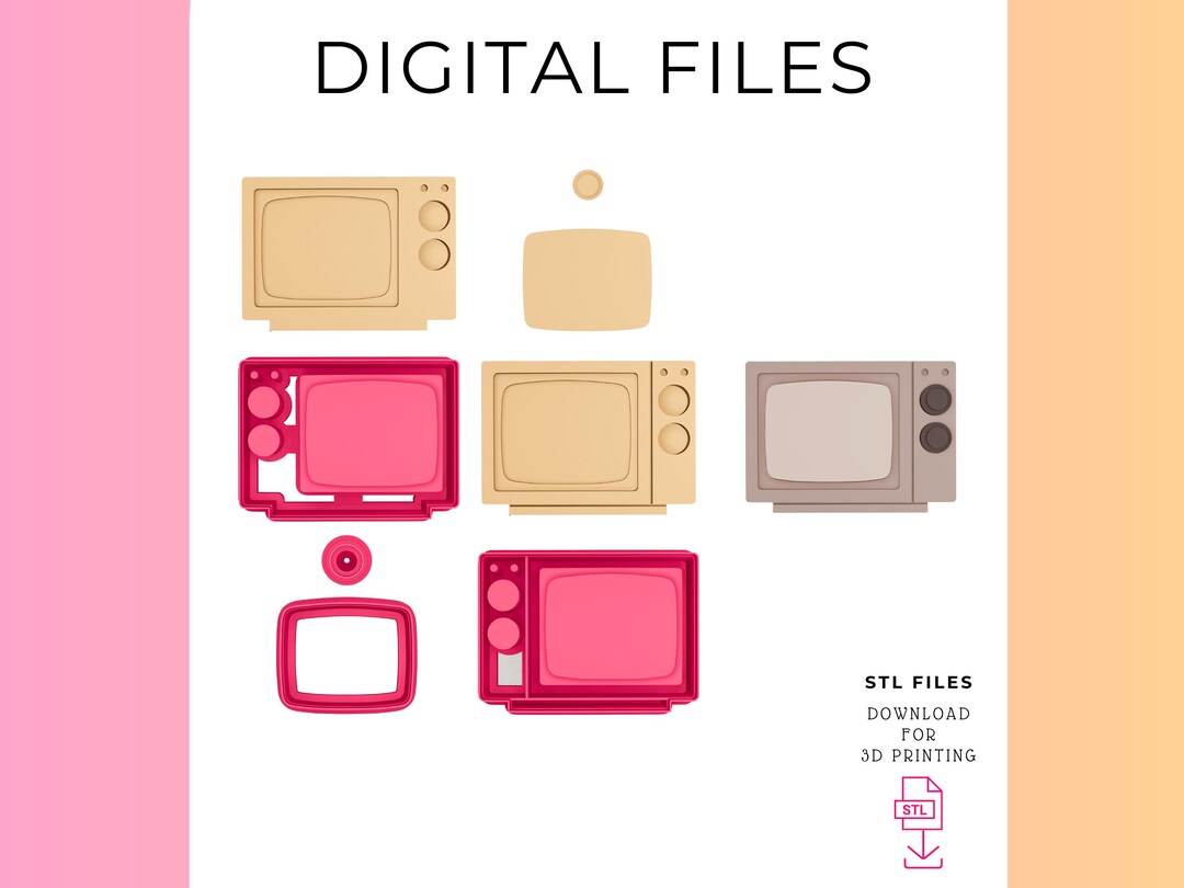 Retro TV Polymer Clay Cutter Set: Jewelry, Ornaments (digital STL File ...