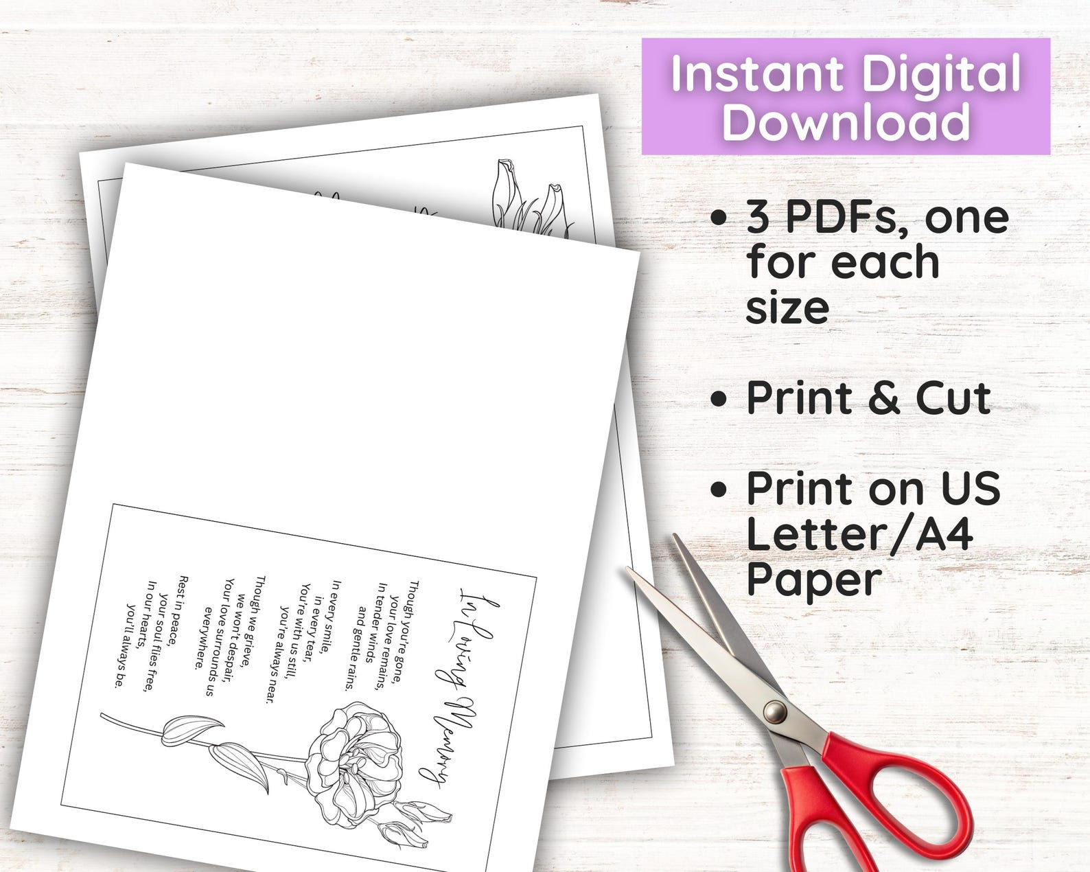 In Loving Memory, Poems for Funerals, Sympathy Card, Funeral Poem ...