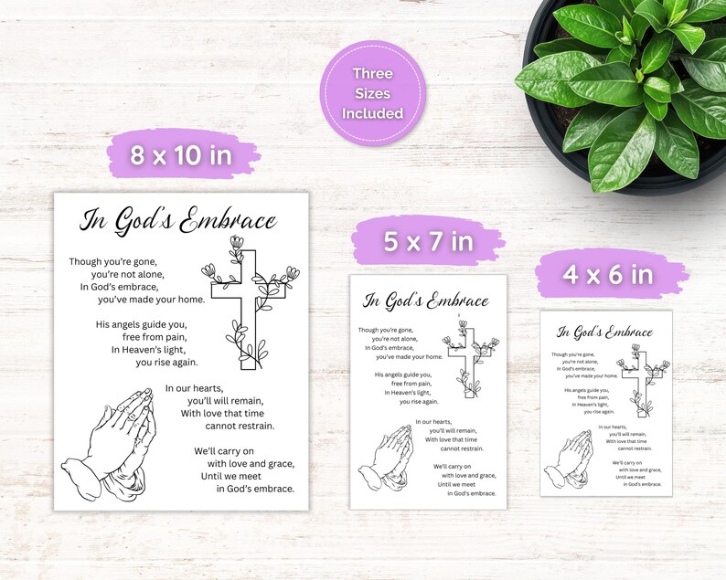 In God's Embrace, Poems for Funerals, Sympathy Card, Funeral Poem ...