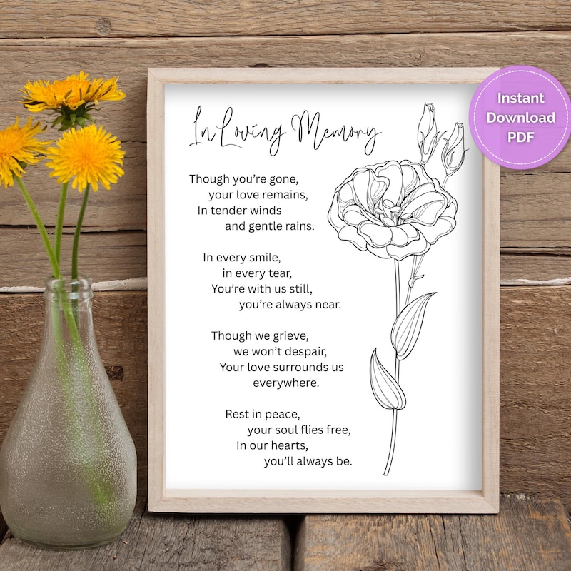 Short Poems for Funeral - Etsy New Zealand