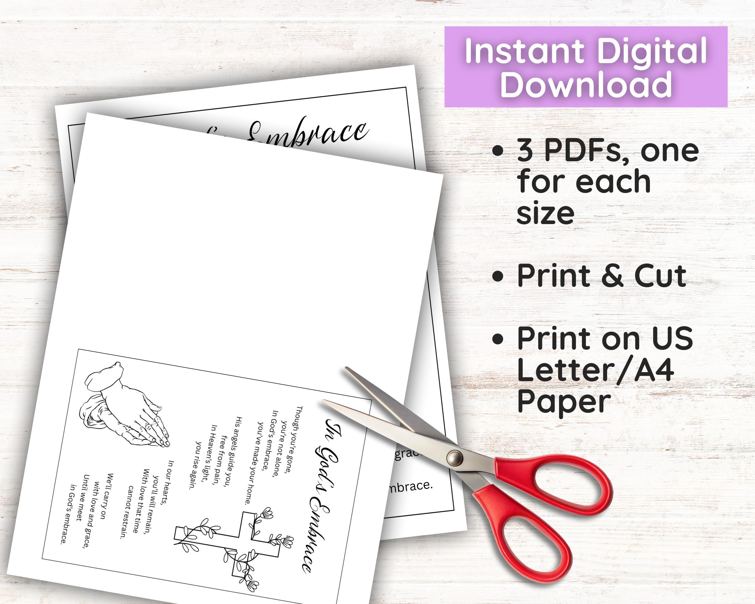 In God's Embrace, Poems for Funerals, Sympathy Card, Funeral Poem ...