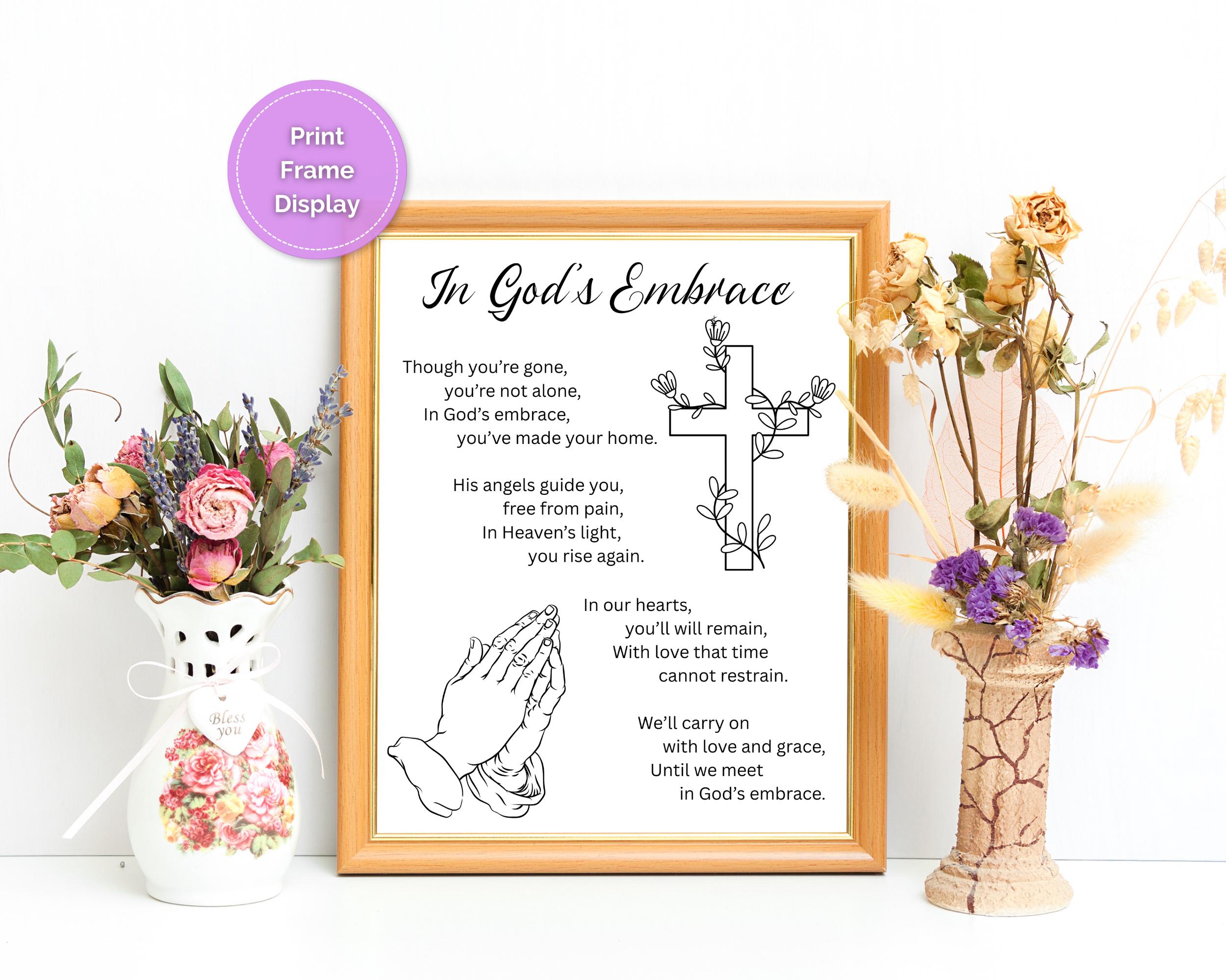 In God's Embrace, Poems for Funerals, Sympathy Card, Funeral Poem ...