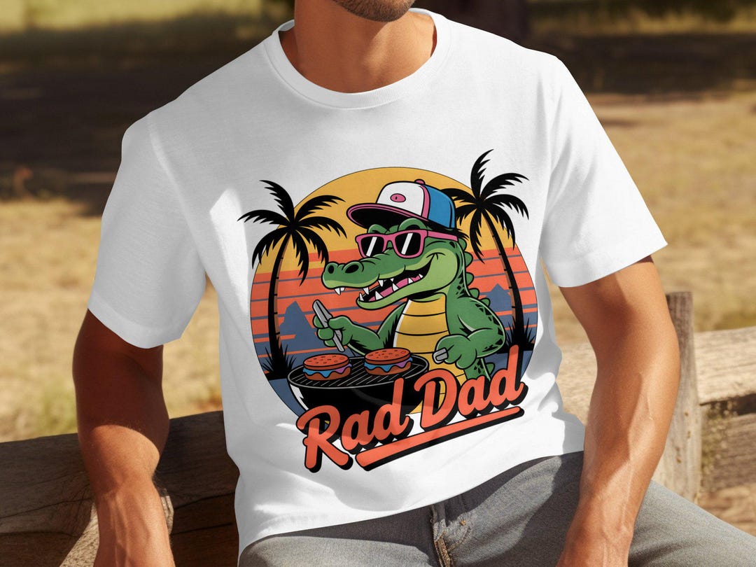 Rad Dad Png, Grilling Alligator Dad Png, Cool Dad Sublimation Design ...