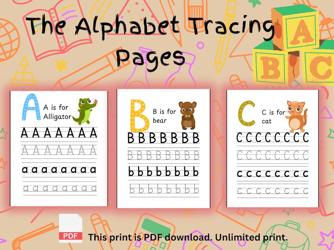 The Alphabet Tracing Book for Kids, the Alphabet and Tracing Book With ...