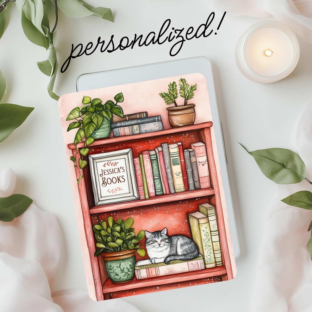 Personalized With Name Bookshelf No.2 Kindle Insert in Peach - Etsy