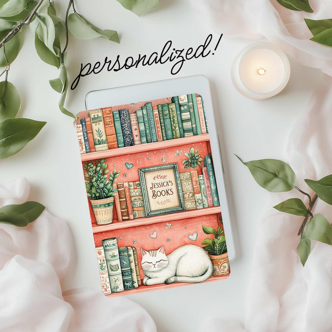 Personalized With Name Bookshelf No.1 Kindle Insert in Peach - Etsy