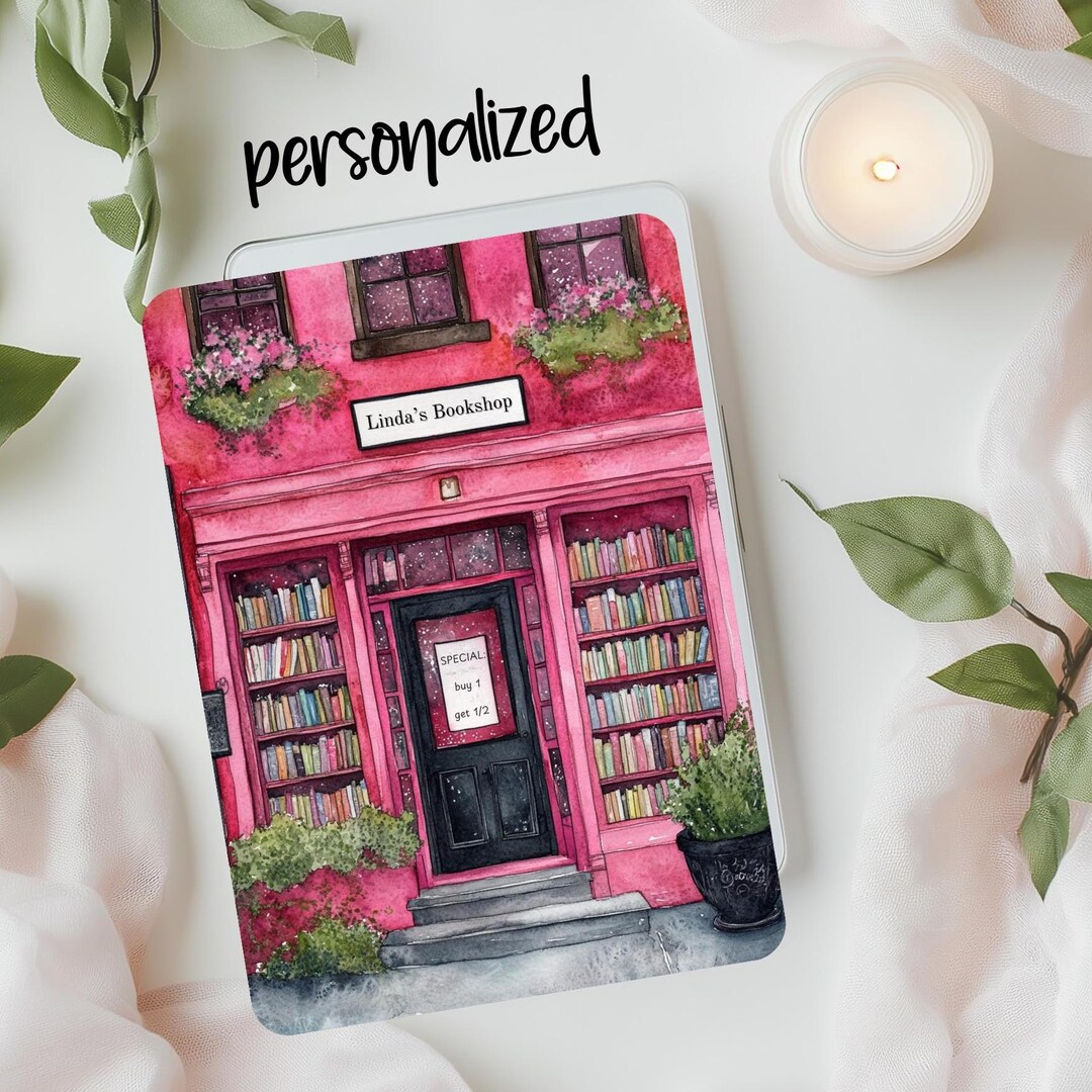 Personalized With Name Hot Pink Bookshop No.1 Kindle Insert - Etsy
