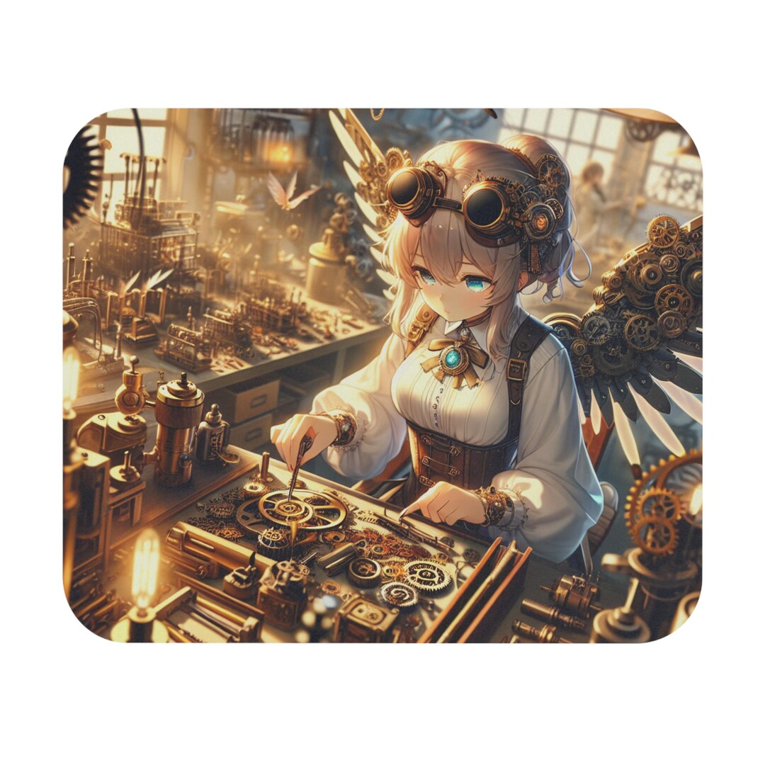 Steampunk Inventor Anime Girl Mousepad - Etsy