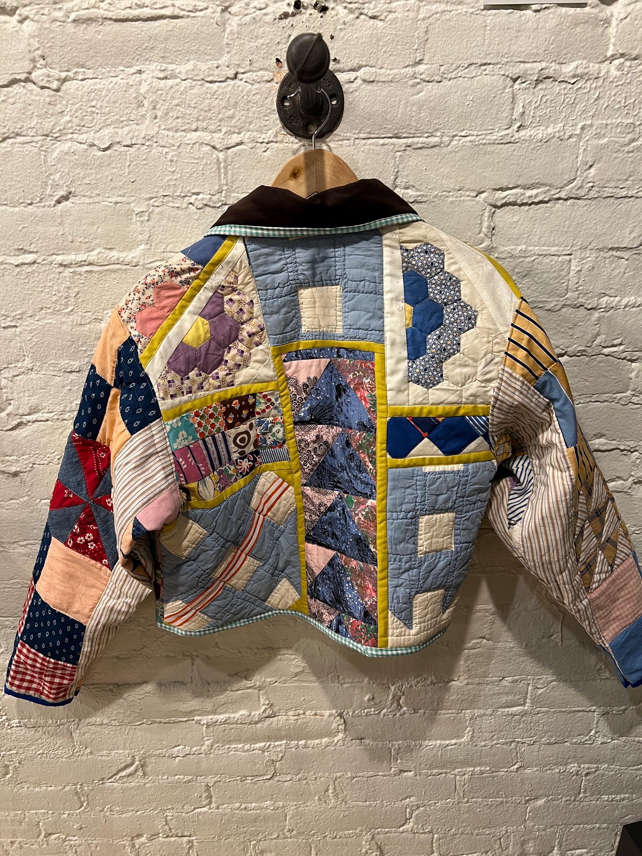 Vintage Patchwork Quilt Jacket: Handmade Cotton Upcycled Outerwear ...