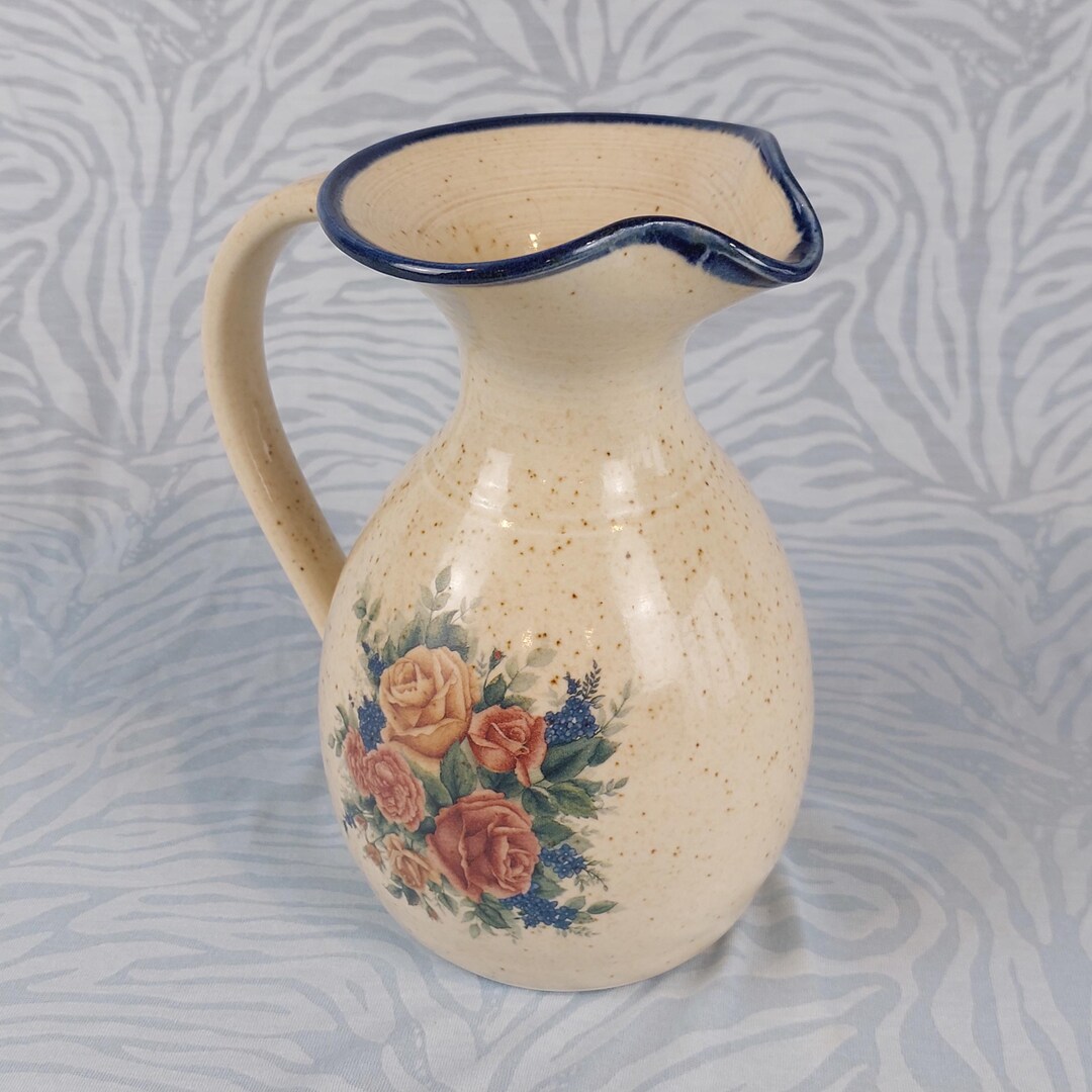 Jimmy’s Creek Pottery Floral Pitcher – Handcrafted Australian Ceramic ...