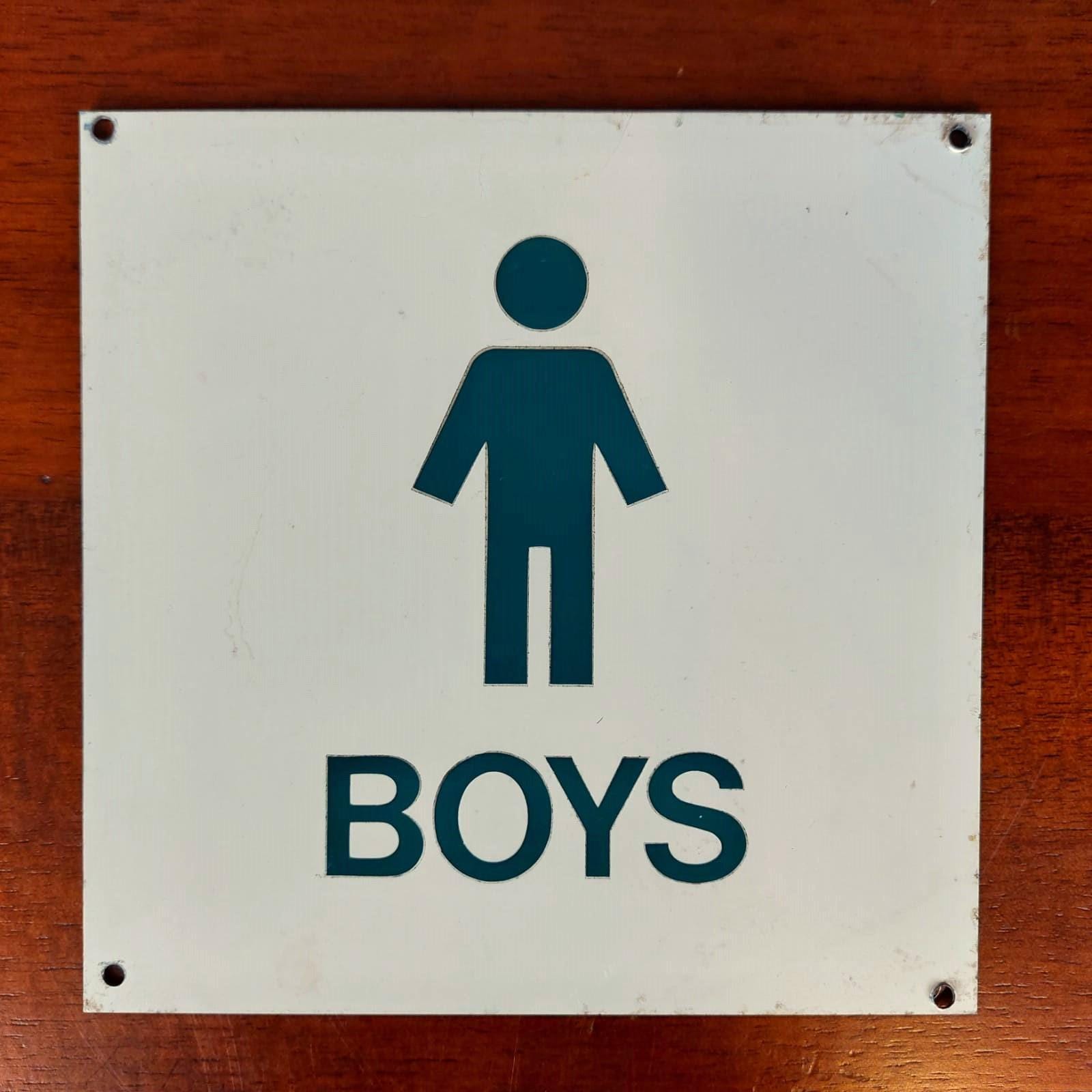 Vintage Metal Restroom Signs - Boys and Girls School Décor Pair - Etsy