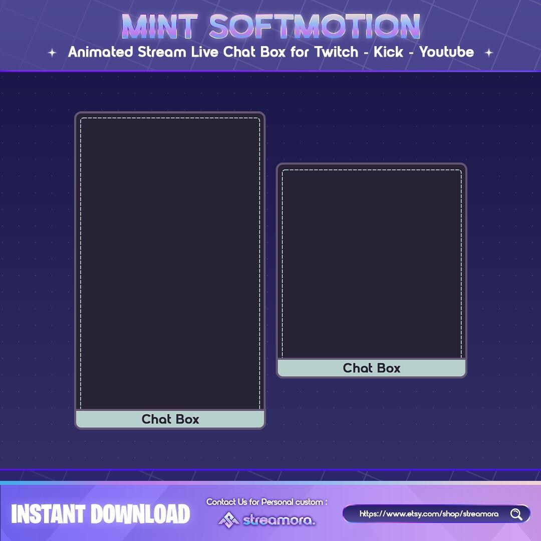 Mint Softmotion Animated Live Chat Box for Stream | Twitch, Youtube ...